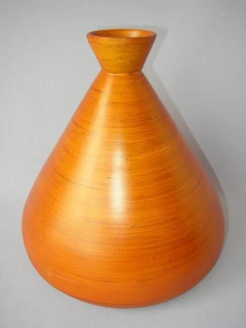 Bambusová váza široká oranžová, Bambusová váza