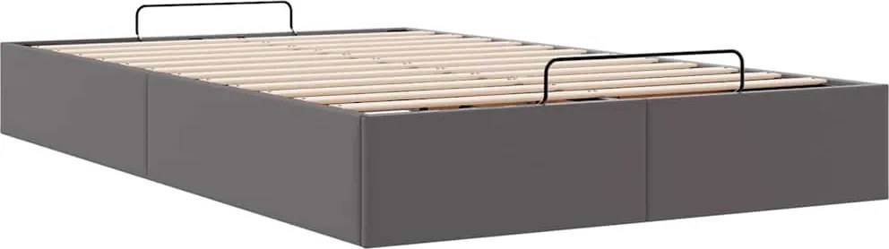 Osmanský rám postele bez matrace šedá 120x190 cm umělá kůže 3310792
