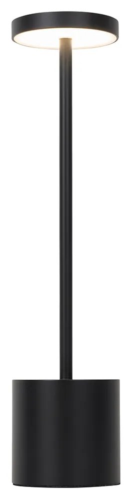 Set of 2 Outdoor Table Lamps Black Incl. LED and Dimmer Rechargeable - Dupont