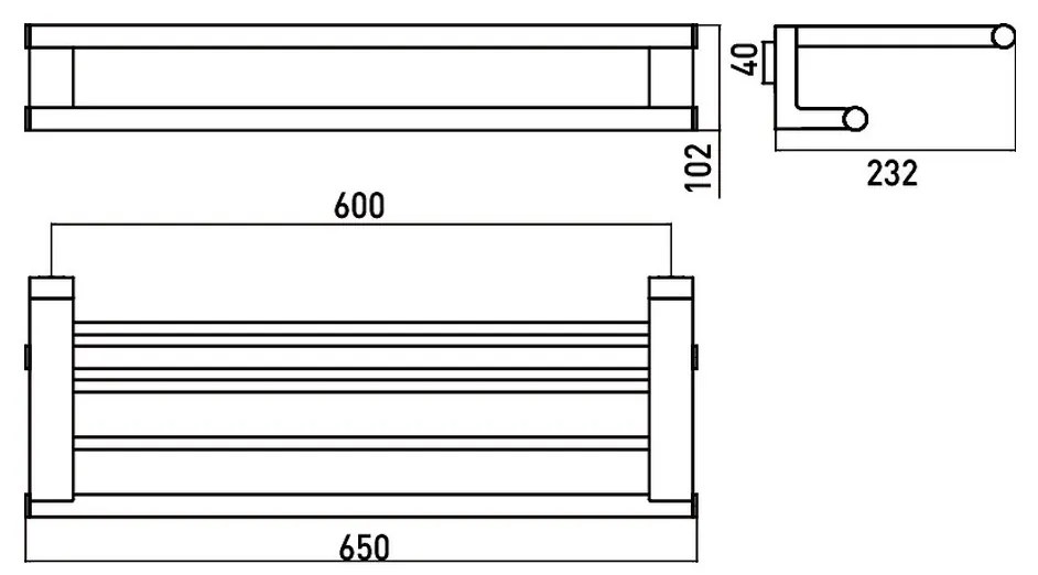 Emco System 2 - Držák na ručníky 650 mm, chrom 356800160