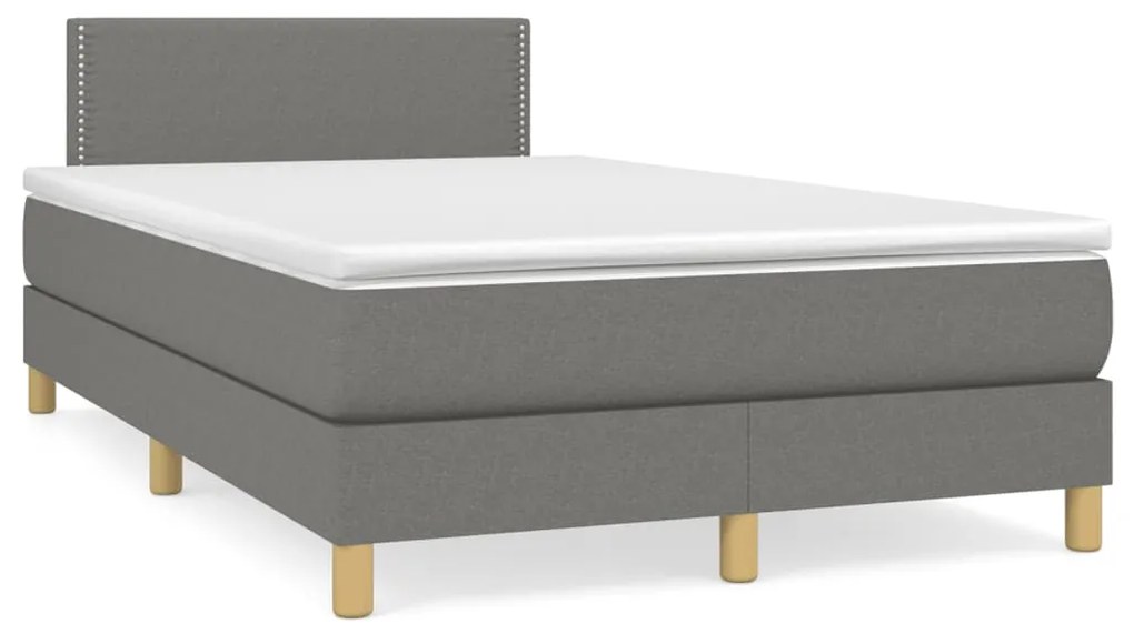 Box spring postel s matrací a LED tmavě šedá 120x190 cm textil 3270082