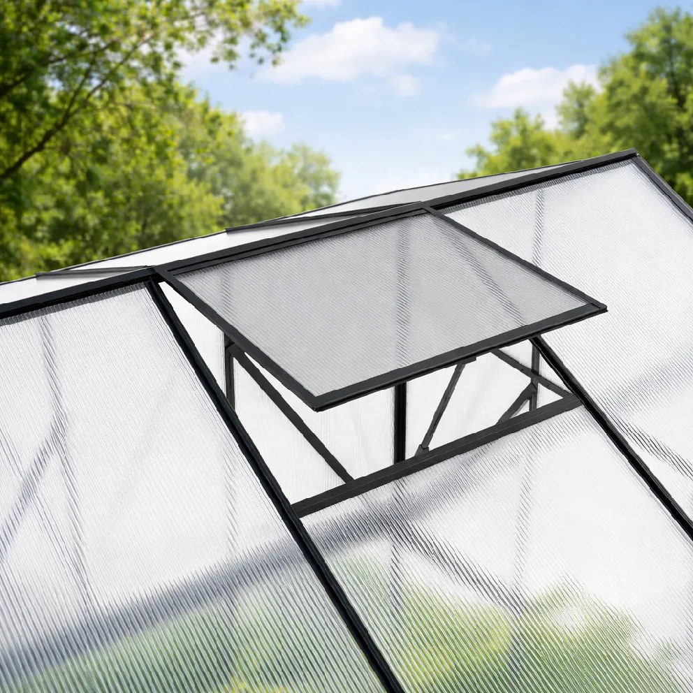 Skleník se základnou BestBerg BBGH-606B / 3,61 m² / 190 × 190 × 194 cm / černá