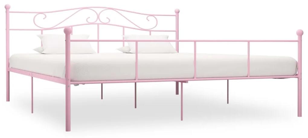 284542 vidaXL Rám postele růžový kov 180 x 200 cm