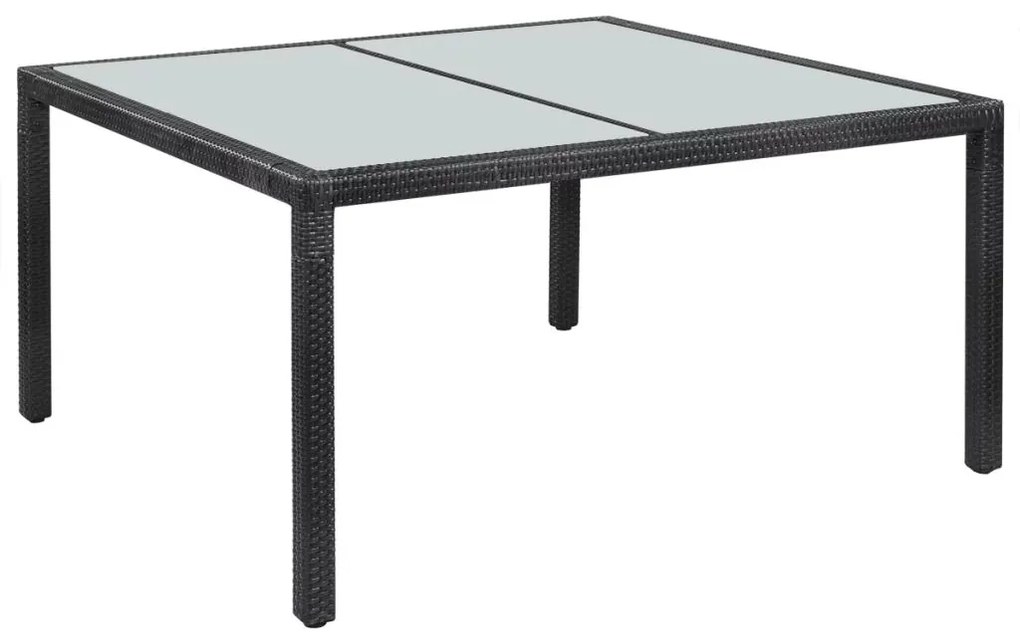 42563 vidaXL Zahradní stůl černý 150 x 90 x 75 cm polyratan