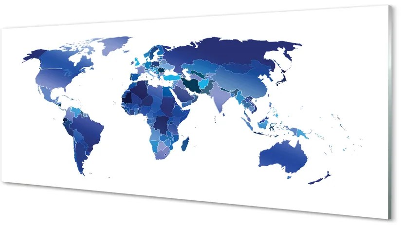 akrylový obraz modrá mapa 120x60 cm