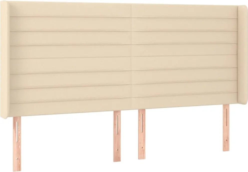 Box spring postel s matrací a LED krémová 160x200 cm textil 3138970