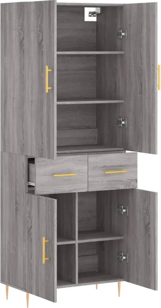Skříň highboard šedá sonoma 69,5 x 34 x 180 cm kompozitní dřevo 3198143
