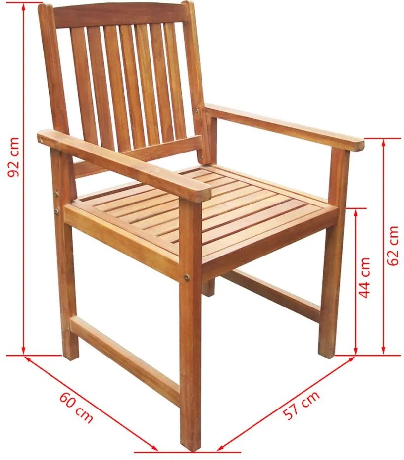 Zahradní jídelní set - 7 ks - masivní akácie | hnědá | stůl 140 cm