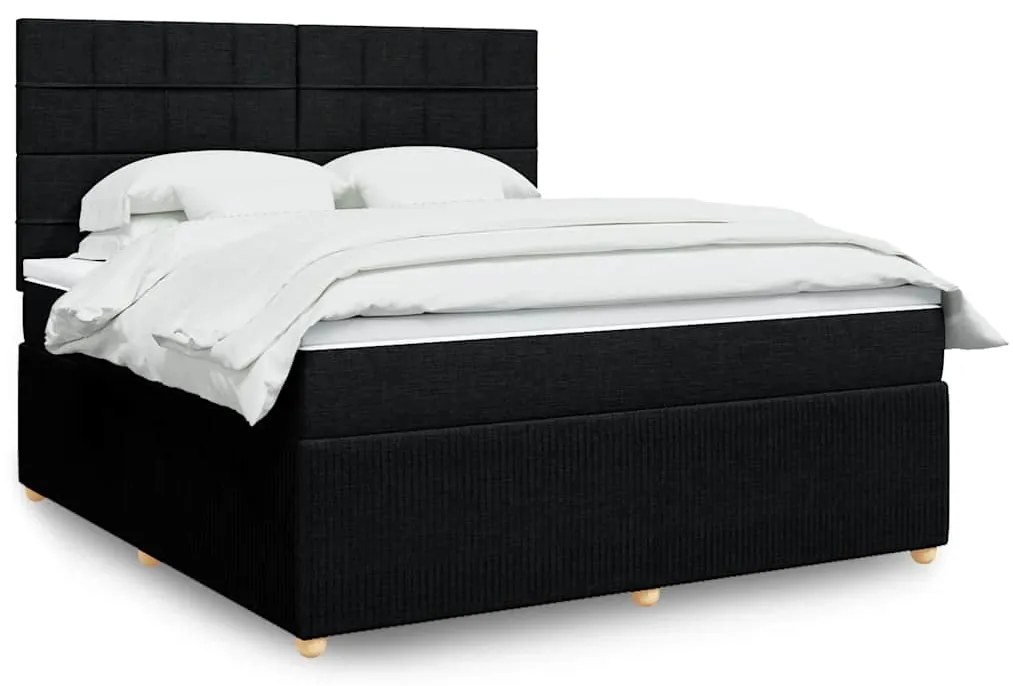 Box spring postel s matrací černá 180x200 cm textil 3292137