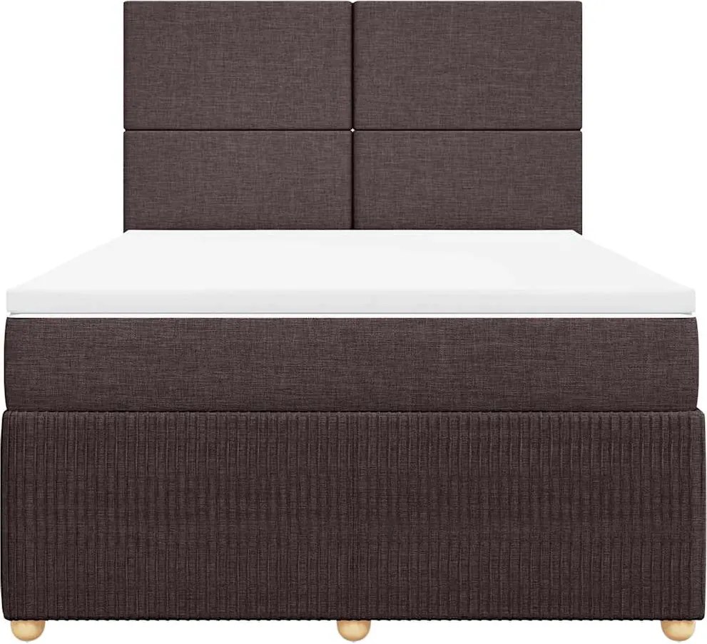 Box spring postel s matrací tmavě hnědá 140x190 cm textil 3292047