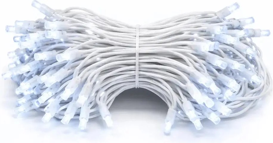 Easy Fix LED světelný řetěz, kontura, 5 m, venkovní, ledově bílá s FLASH, 60 diod, bílý kabel, IP67