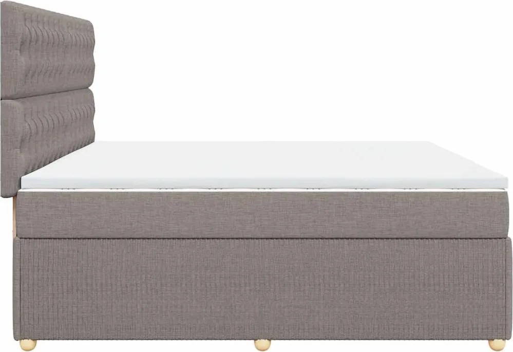 Box spring postel s matrací taupe 200x200 cm textil 3294474