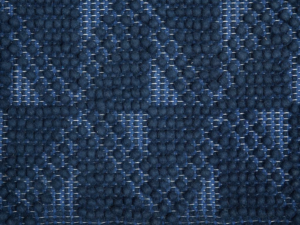 Koberec, krátkovlasá vlna 160 x 230 cm tmavě modrá SAVRAN Beliani