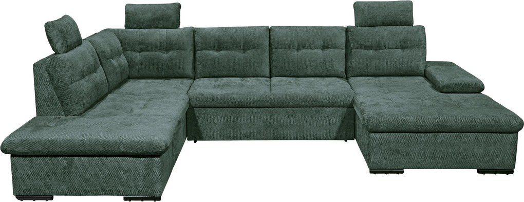 XXXLutz SEDACÍ SOUPRAVA, textil, tmavě zelená Livetastic - Sedací soupravy - 002220057608