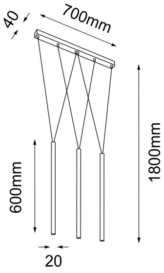 Shilo 7946 - Lustr na lanku  MIAKI 3xG9/10W/230V