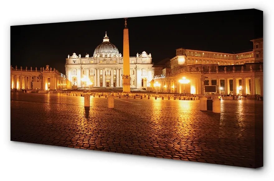 Obrazy na plátně Rome Basilica Square v noci 120x60 cm