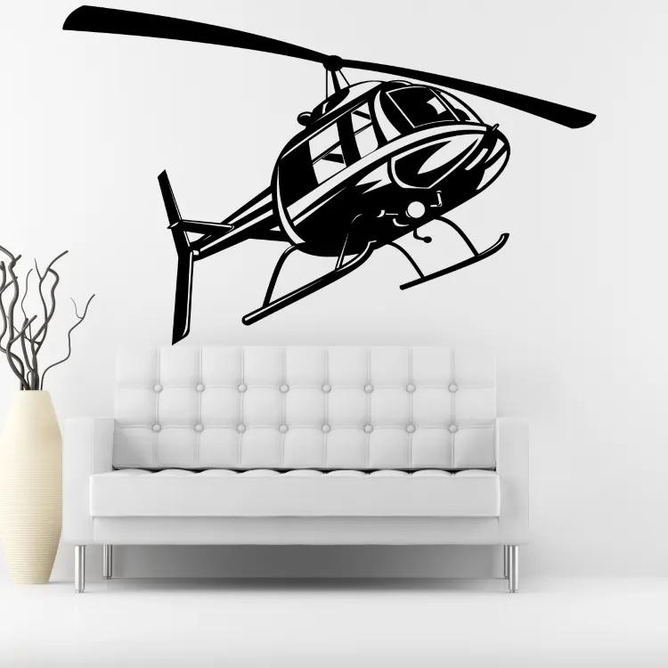 Vrtulník helikoptéra - vinylová samolepka na zeď 155x100cm