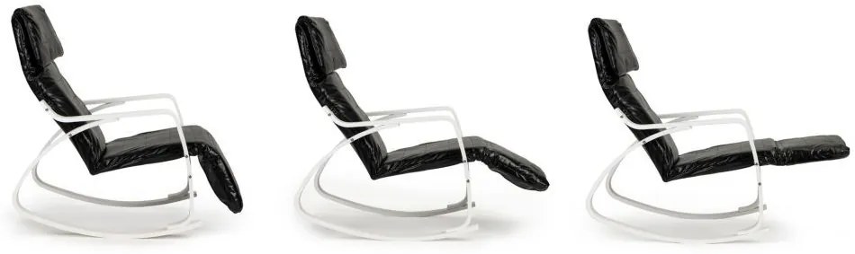 ModernHome Houpací křeslo černá/bílá, TXRC-04 WHITE/BLACK