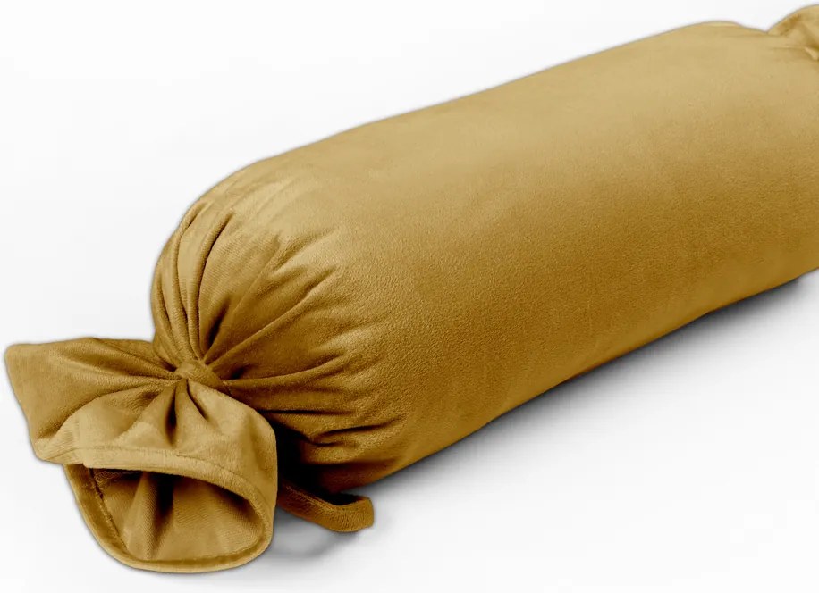Biante Sametový polštář válec bonbon Velvet Premium SVP-009 Hořčicový 15x80 cm