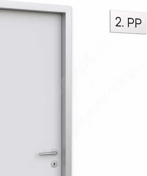 ACCEPT Označení podlaží "2. PP" - stříbrná tabulka - černý popis