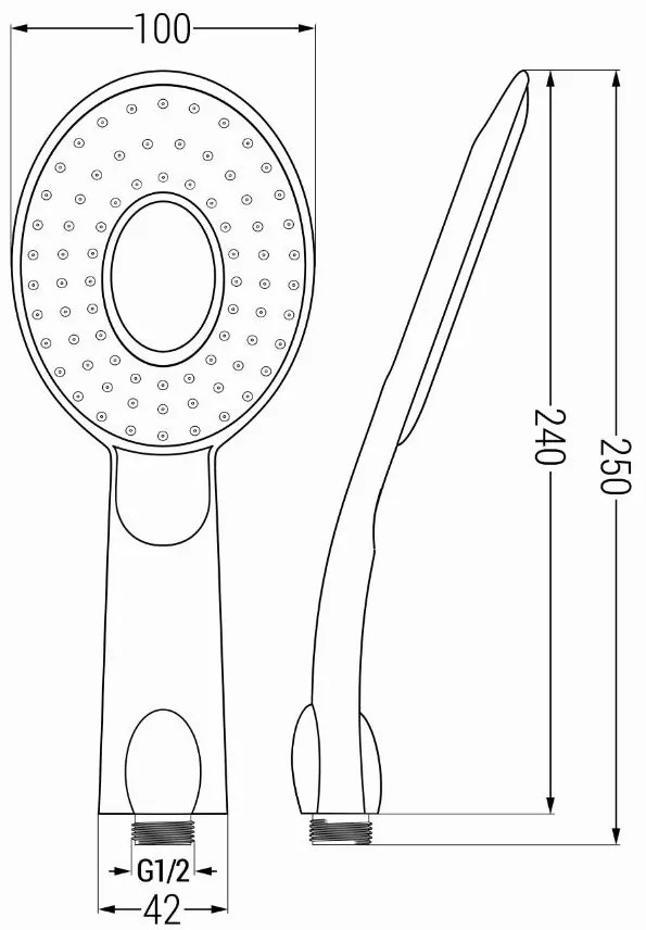 Mexen příslušenství - 1-bodový ruční sprchový set R-73, černý, 785736052-70