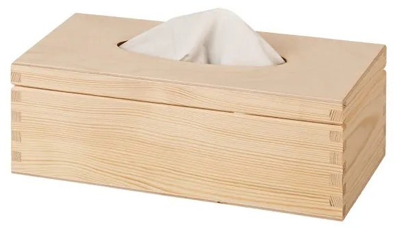 Dřevobox Dřevěná krabička na kapesníky s panty