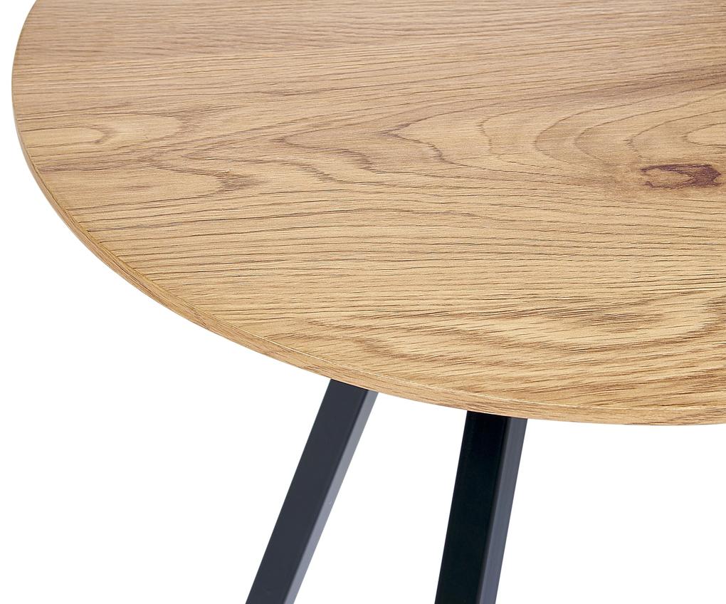 Odkládací stolek světlé dřevo/černý ATOKA Beliani