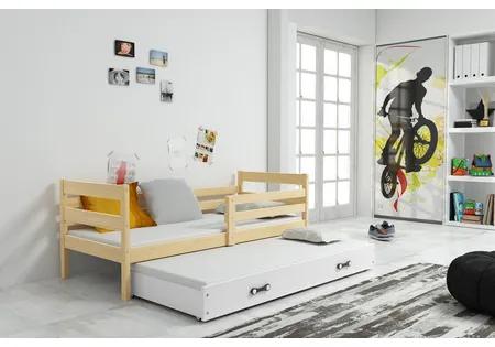 Dětská postel s výsuvnou postelí ERYK 190x80 cm Šedá Borovice