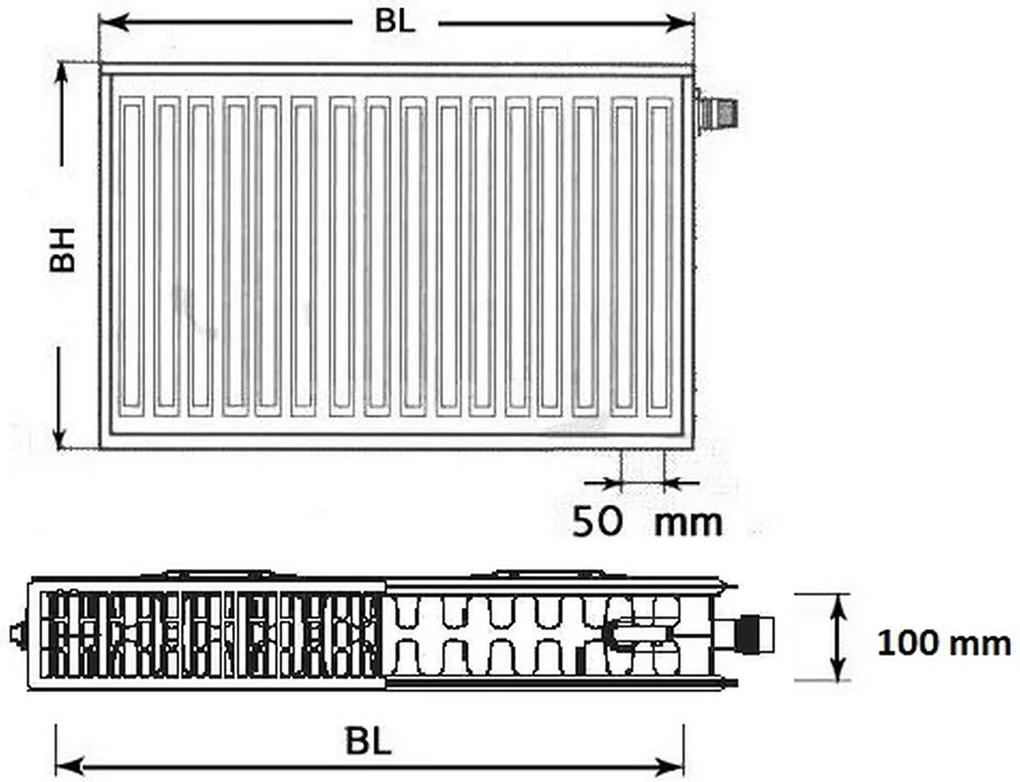 Kermi Therm X2 Profil-V deskový radiátor 22 500 / 1000 FTV220501001R1K