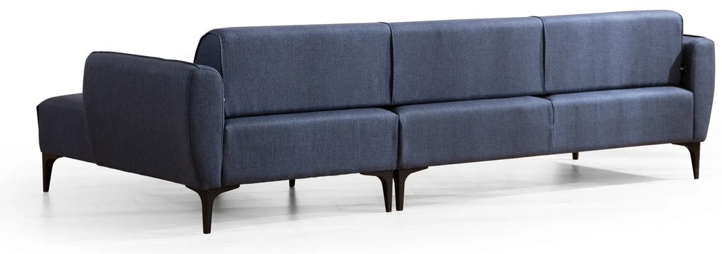 Hanah Home rozkládací modrá pohovka BELISSIMO s lenoškou vpravo 560ARE1806