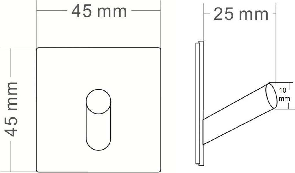 Sapho, Věšáček samolepící, černý matný, 31203
