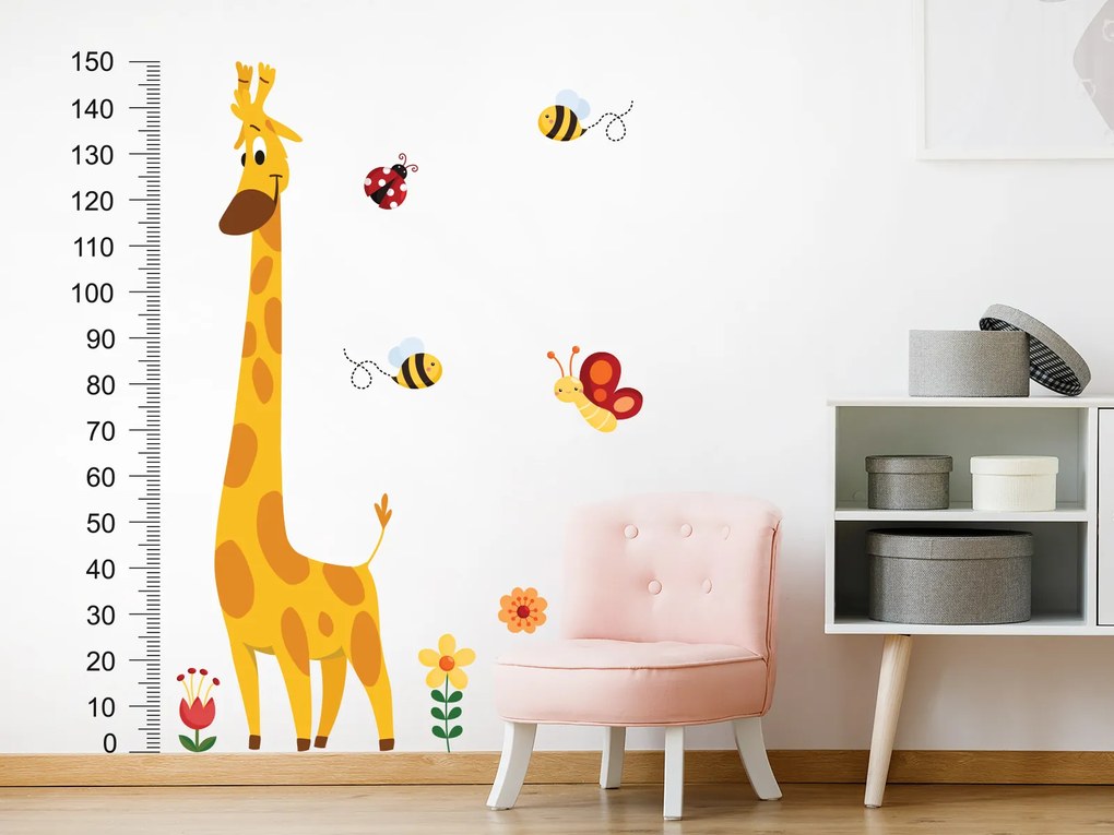 Nalepte.cz žirafa dětský metr 130 x 150 cm