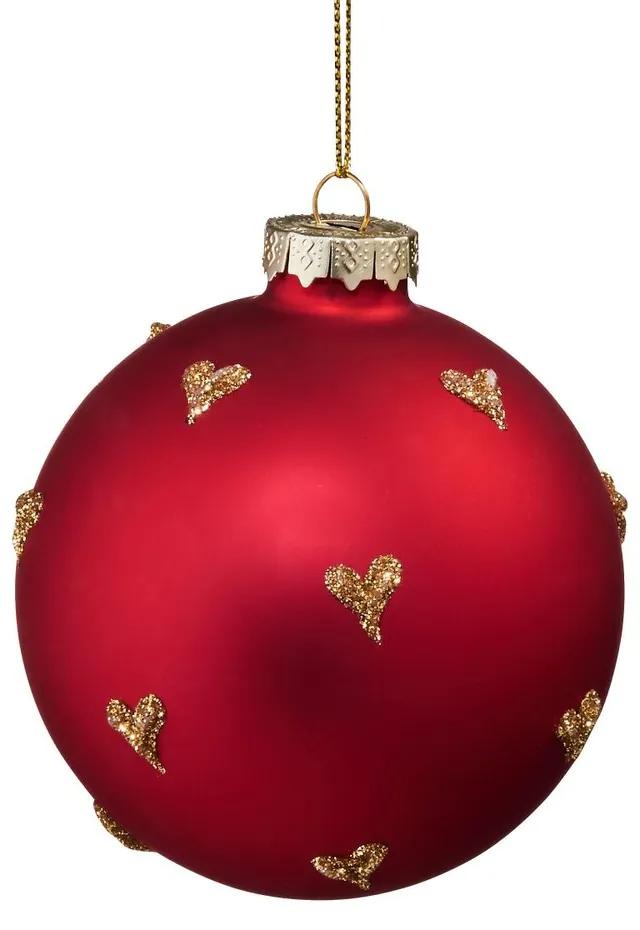 Butlers HANG ON Vánoční koule zlatá srdíčka