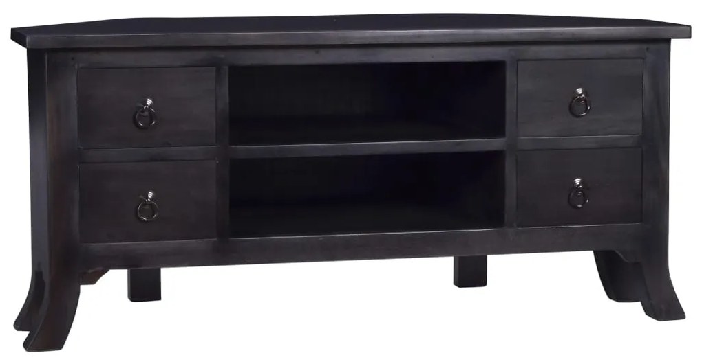 288869 vidaXL TV stolek světle kávově černý 100 x 40 x 45 cm masivní mahagon