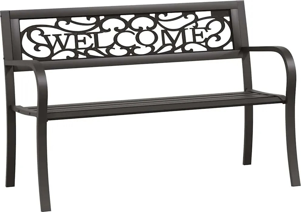 Zahradní lavice 125 cm ocel černá 317133