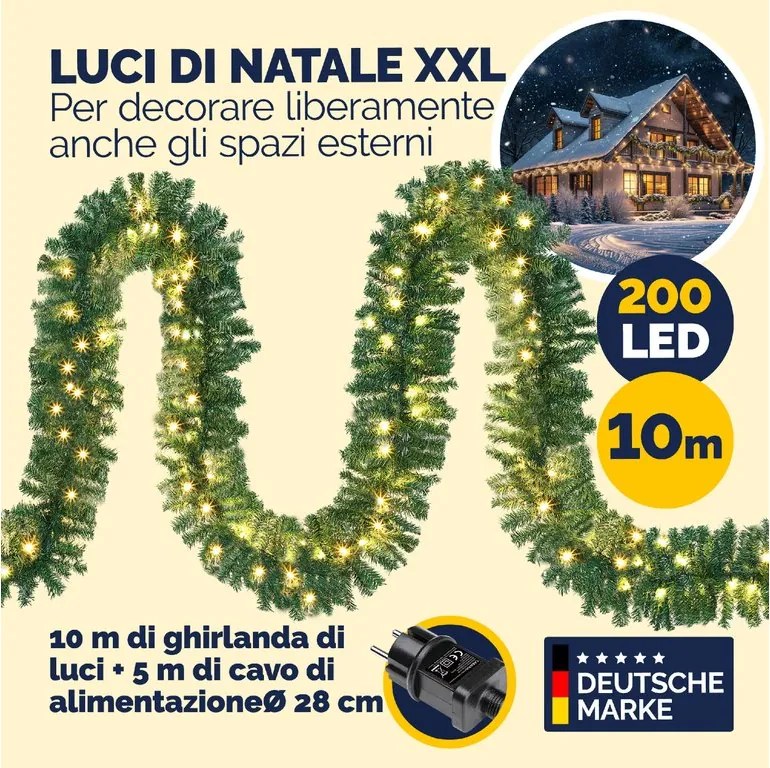 Vánoční girlanda 10m vnitřní/venkovní