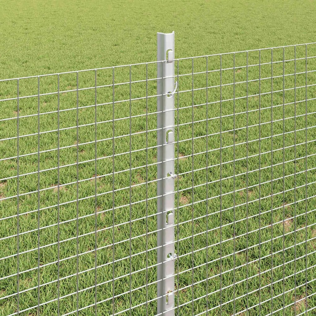 Svařovaná drátěná plotovina s tyčkami 10 x 0,8 m Stříbrná 3336323