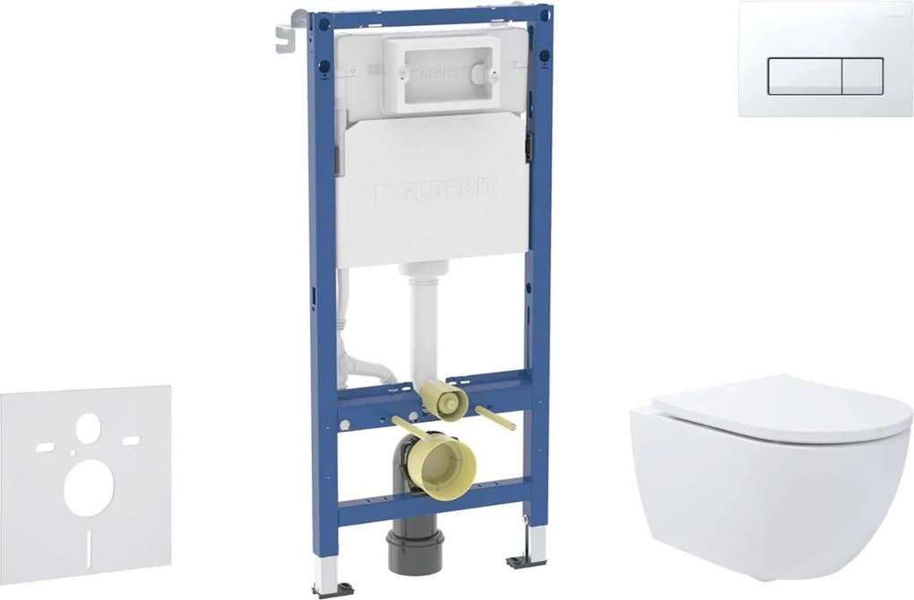 SANITINO - Set předstěnové instalace, klozetu Oudee a sedátka softclose, tlačítko Delta50, alpská bílá SANI11CA31165