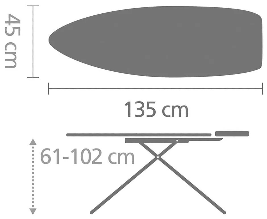Žehlicí prkno Brabantia Titan Oval 135 x 45cm