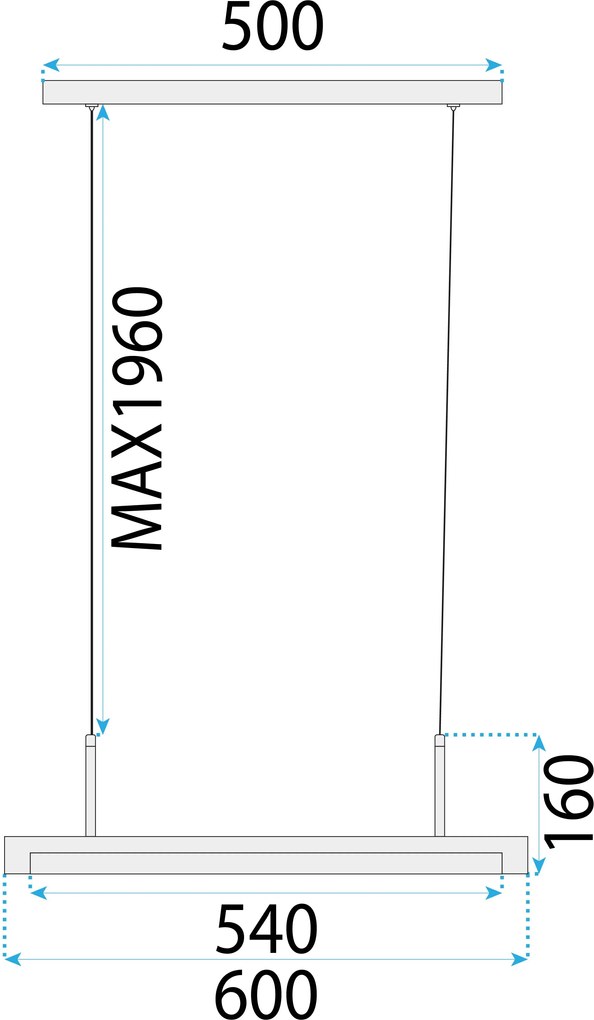 Toolight Toolight, LED stropní svítidlo 60cm + dálkové ovládání APP1530-CP, černá-hnědá, OSW-05660
