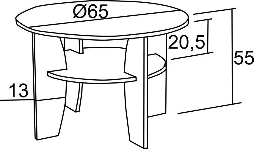 Bradop Kulatý konferenční stolek Marián K146 | Provedení: DS-Dub sonoma