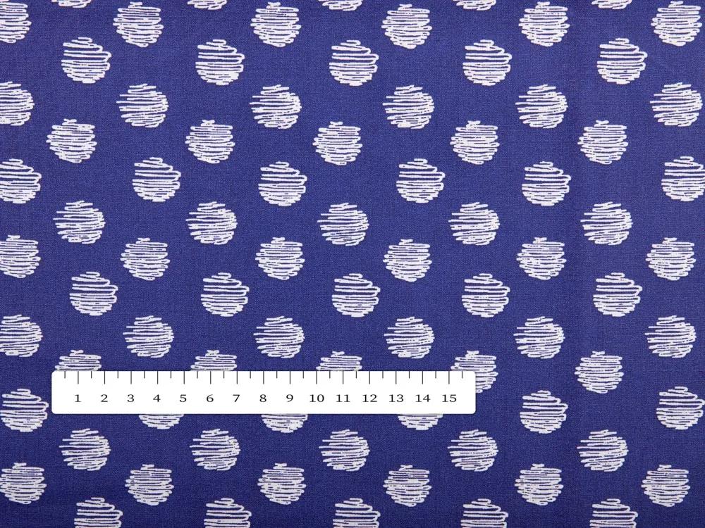 Biante Bavlněný šátek Sandra SA-214 Bílé puntíky na modrém 80 x 80 cm