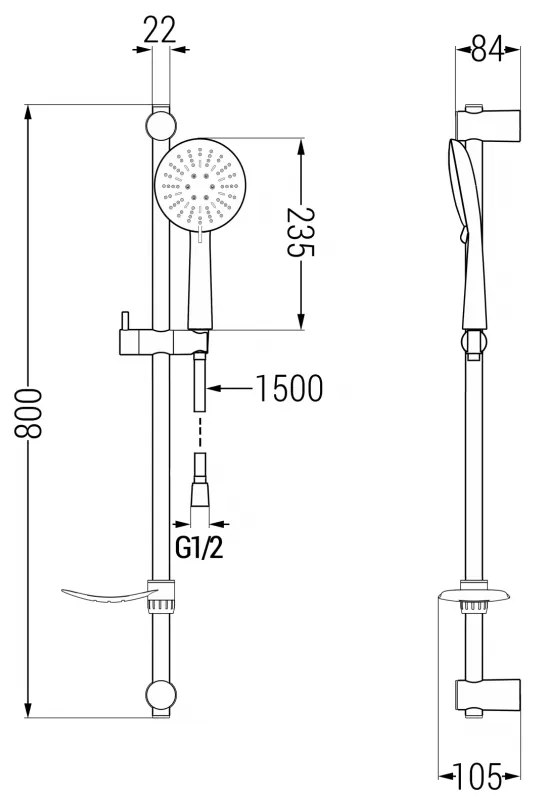 Mexen sprchový set DF67, chrom/bílá, 785674582-00