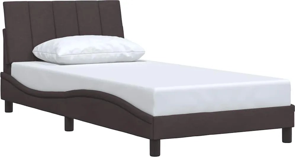 Rám postele bez matrace Hanko tmavě hnědá 100 x 200 cm textil 3310373