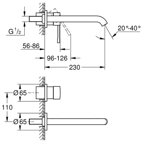 Grohe Essence Baterie umyvadlová podomítková, bez tělesa, chrom 19967001