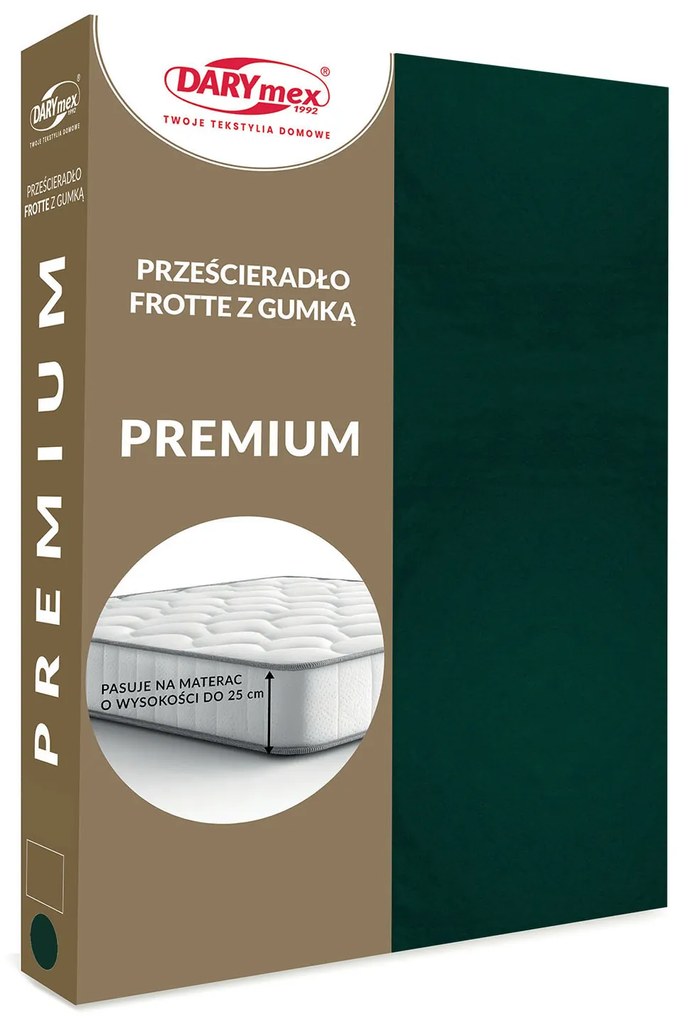 FROTÉ PROSTĚRADLO PREMIUM 160X200 CM TMAVĚZELENÉ