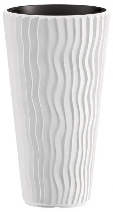 Prosperplast Květináč mrazuvzdorný SANDY SLIM vysoký, pr. 30 cm - barva bílá (S449) DPSP300-S449