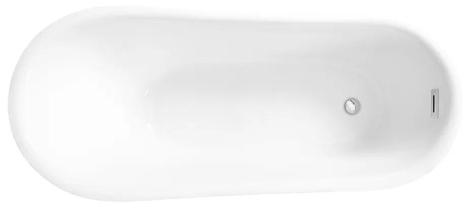 Besco Akrylátová volně stojící vana Calima BW Matt 170x74 Barva: Bílá/černá, Rozměry (cm): 170x74, Typ a barva výpustě: Click-Clack s přepadem, bílá