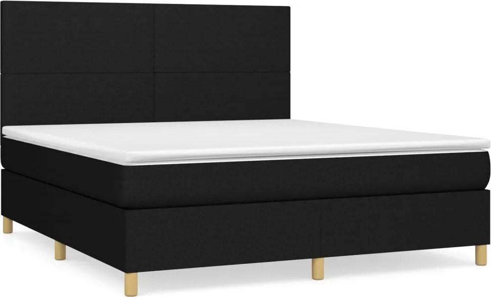 Box spring postel s matrací černá 180x200 cm textil 3142195