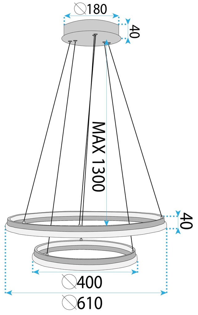 Toolight Toolight, LED stropní svítidlo 60cm, 75W, 3000K, LHJ043-CP2, zlatá, OSW-50020